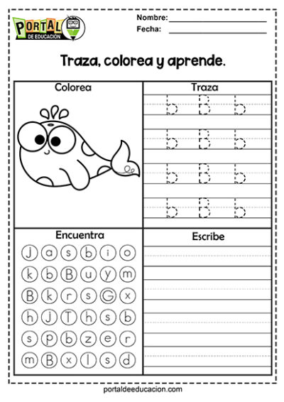 Actividades con la Letra B para Imprimir【PDF Gratis】