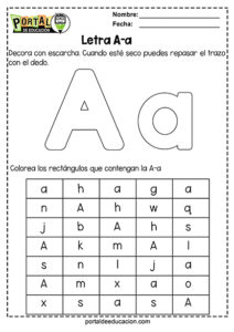 Actividades con la Letra A para Imprimir【PDF Gratis】