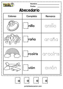 Actividades con la Letra A para Imprimir【PDF Gratis】