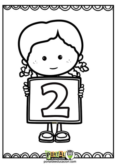 Número 2 para Colorear【Cuadernillo Gratis PDF】