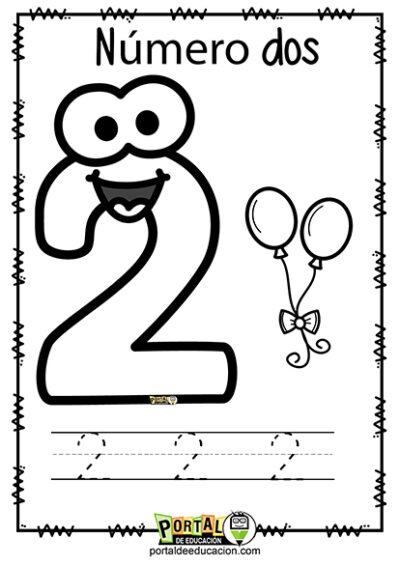 Número 2 para Colorear【Cuadernillo Gratis PDF】