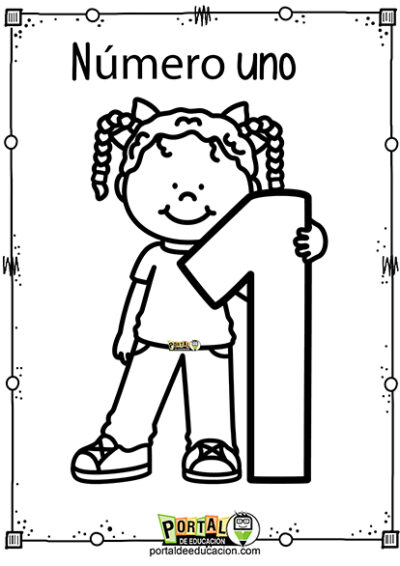 Número 1 para Colorear【Cuadernillo Gratis PDF】
