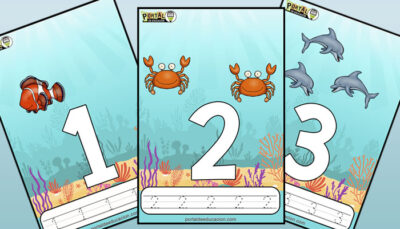Trazo de números con Animales Marinos - Portal de Educación