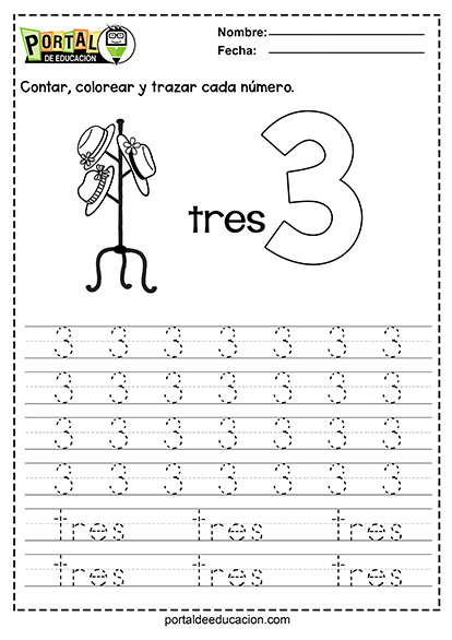 Contar - Colorear y Trazar - Portal de Educación