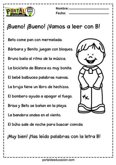 Sílabas ba be bi bo bu para imprimir - Portal de Educación