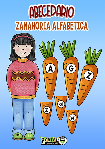 Zanahoria Alfabetica - Abecedario para Imprimir