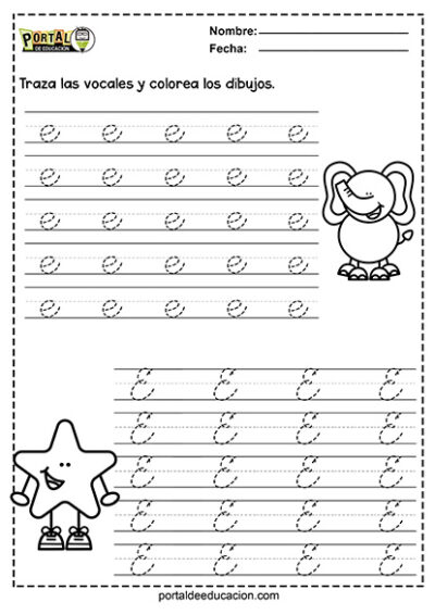 Trazo de las Vocales en Cursiva - Portal de Educación