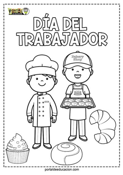 Día del Trabajador para Colorear - Portal de Educación