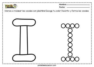 Vocales para Rellenar con Plastilina - Portal de Educación